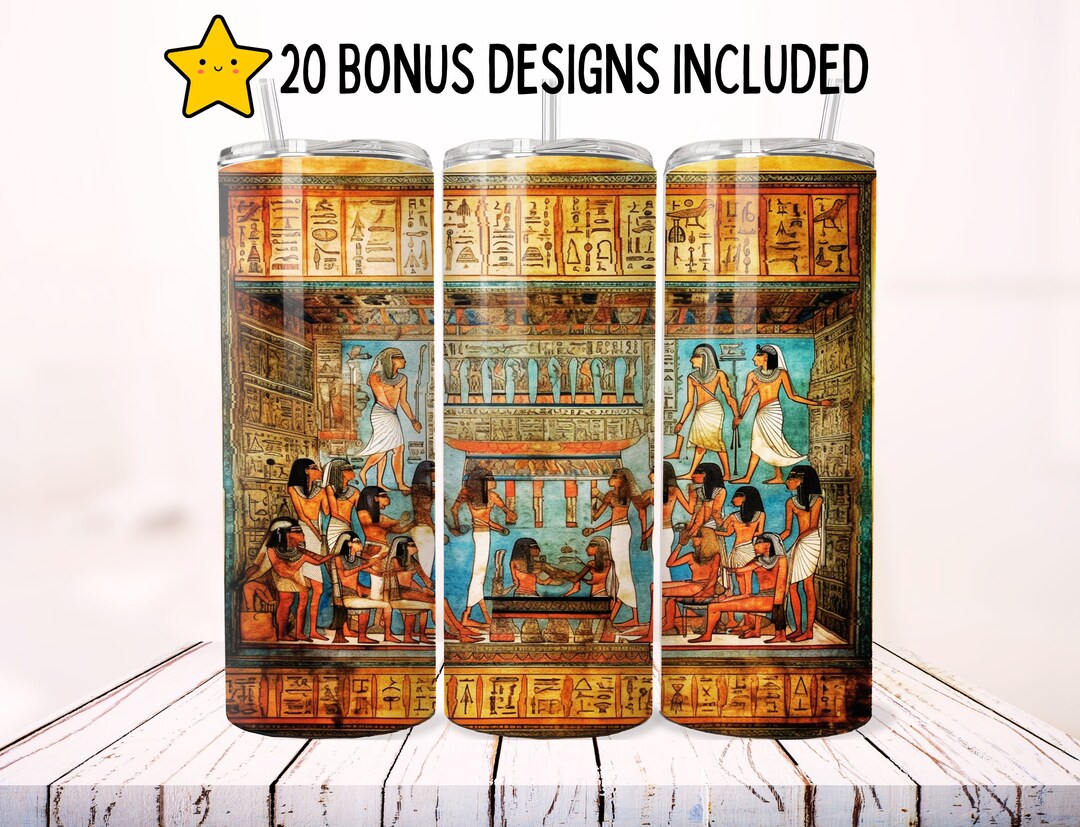 Egyptian Tumbler Wrap 20oz, Sublimation Tumbler PNG Designs, Digital ...