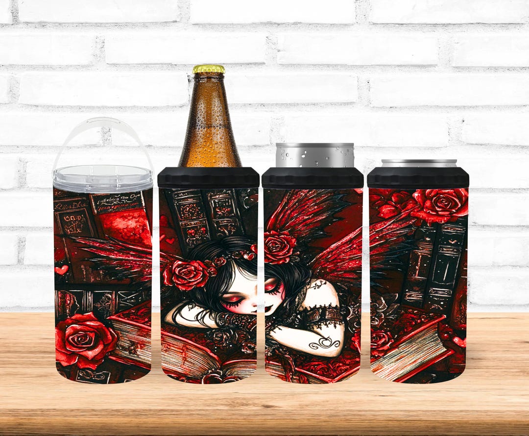 Gothic Angel Roses Can Cooler Sublimation Wrap (PNG) - Etsy
