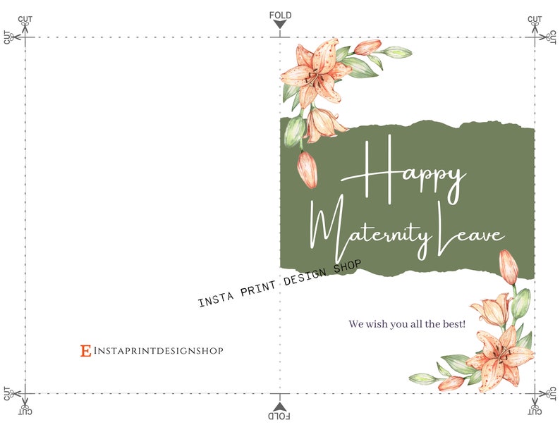 Happy Maternity Leave Printable Card, We Wish You All the Best, Co ...