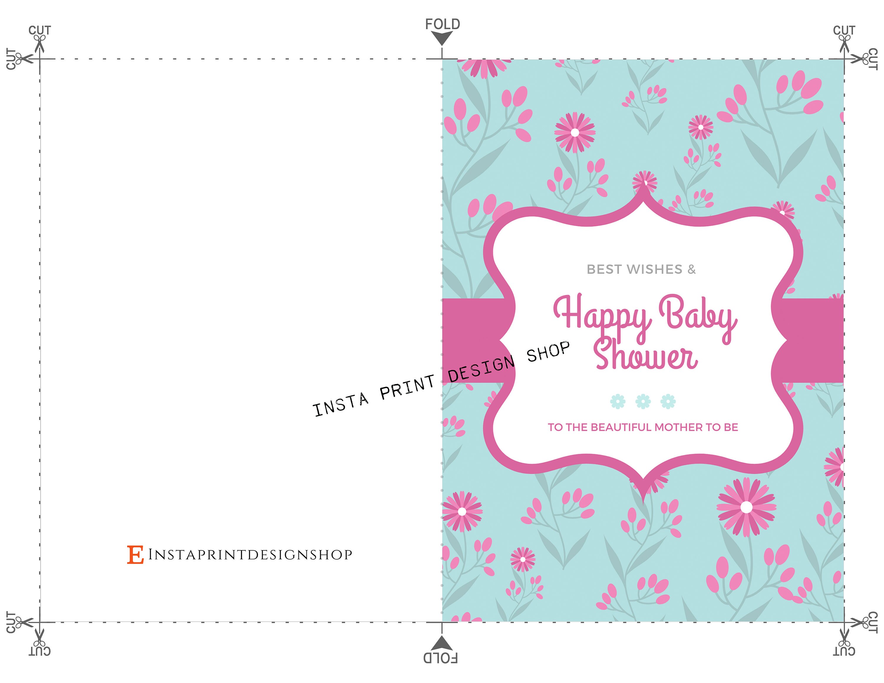 Happy Baby Shower Printable Card, Beautiful Mother to Be Digital ...