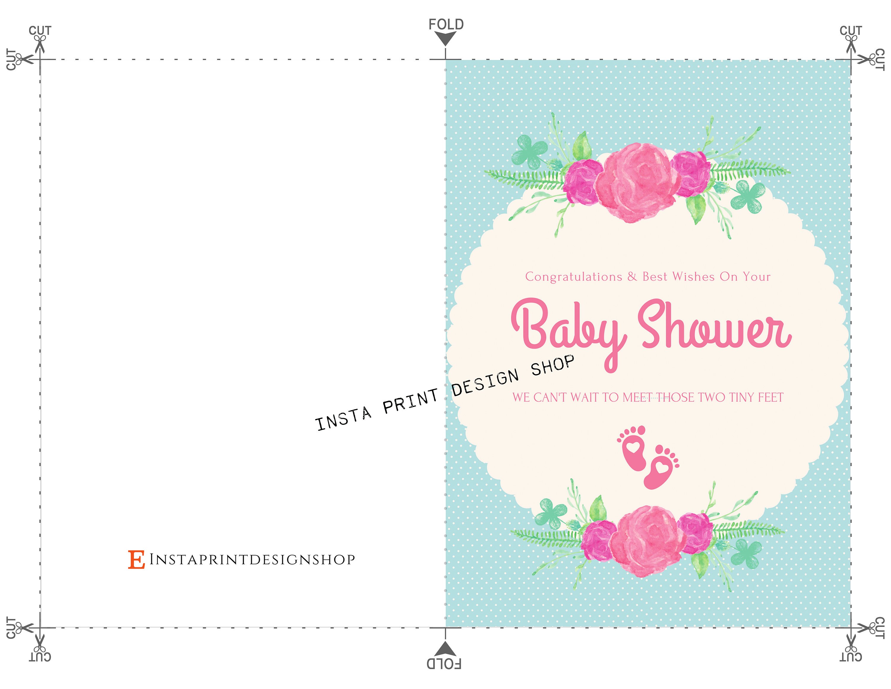 Happy Baby Shower Printable Card, Congratulations Mother to Be, Pink ...