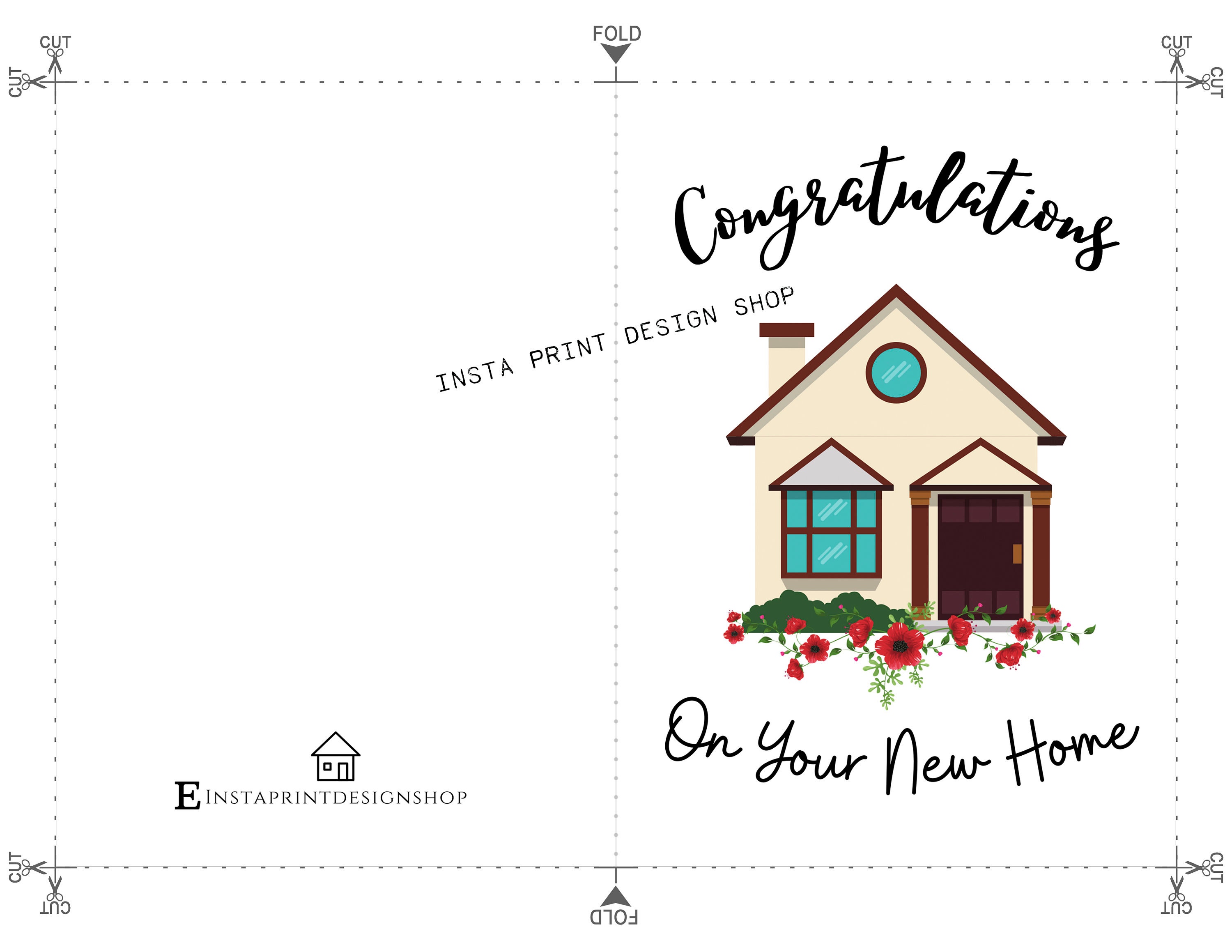 Printable Congratulations on Your New Home Greeting Card, New House ...