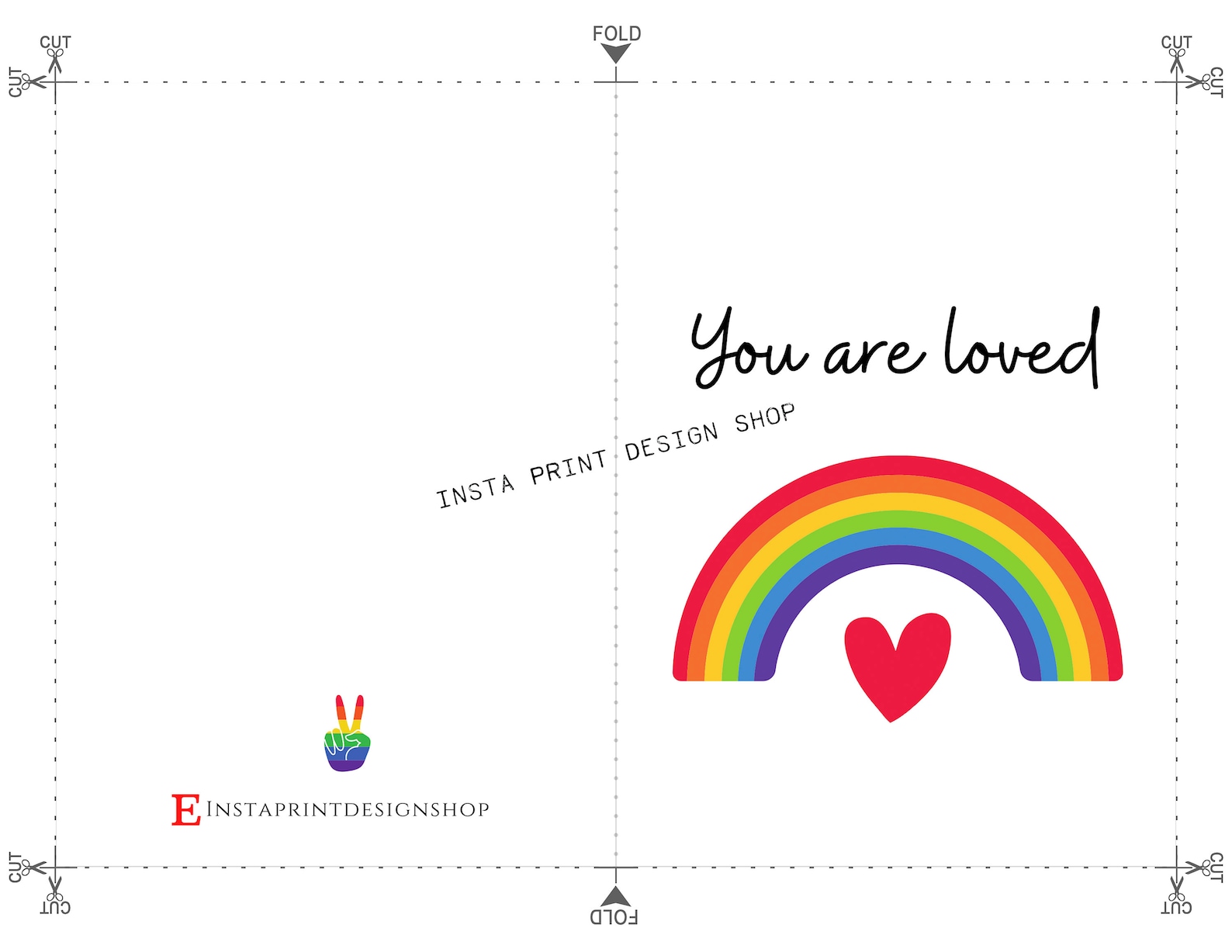 Printable LGBTQ Card, You Are Loved Rainbow Greeting Card - Etsy