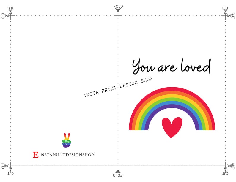 Printable LGBTQ Card, You Are Loved Rainbow Greeting Card - Etsy