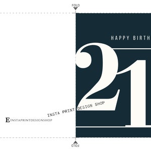 Printable Happy 21st Birthday Card, Minimal Birthday Card 21st Blank ...