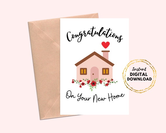 Printable Congratulations on Your New Home Greeting Card New | Etsy