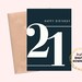 Printable Happy 21st Birthday Card, Minimal Birthday Card 21st Blank ...