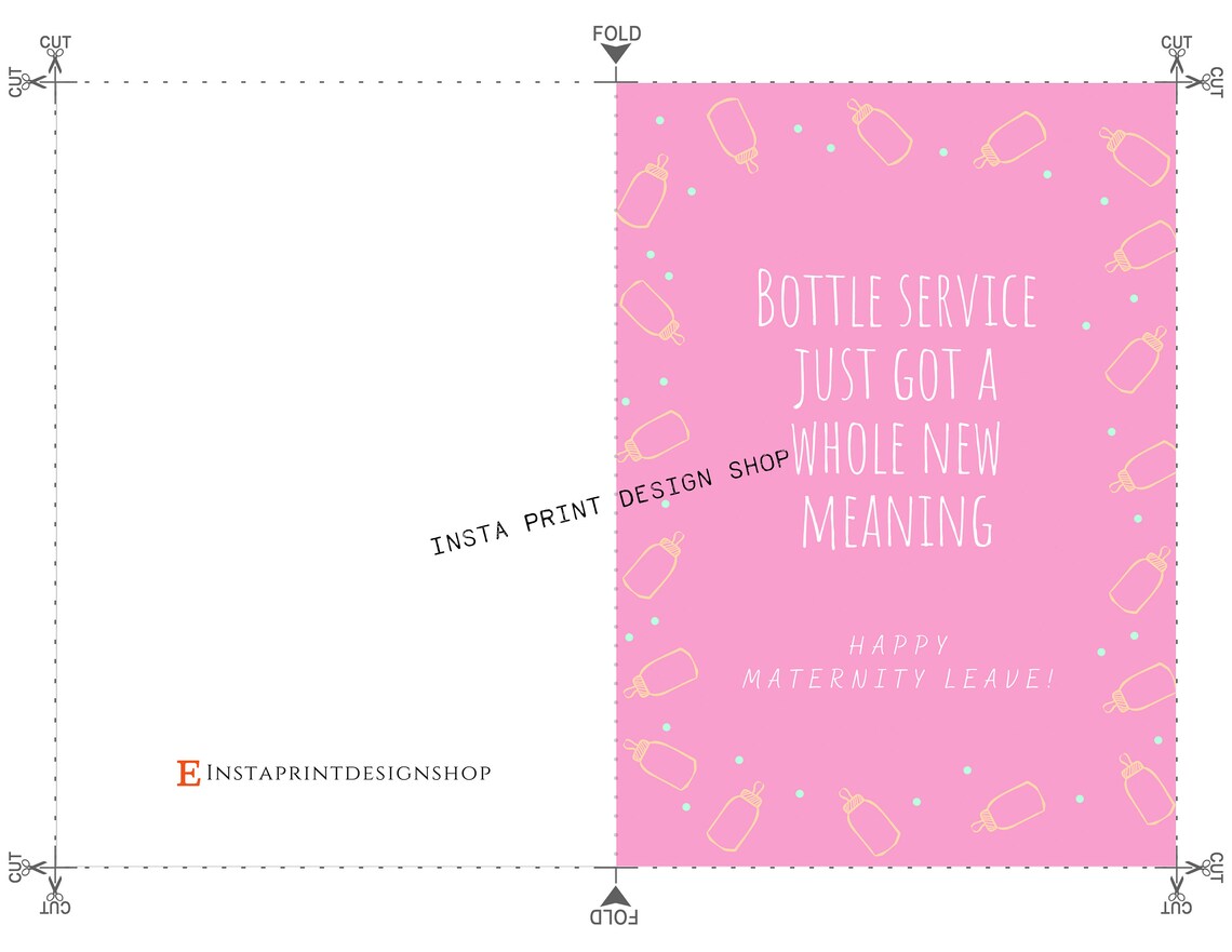 Happy Maternity Leave Printable Card Pink Motherhood New Mom - Etsy