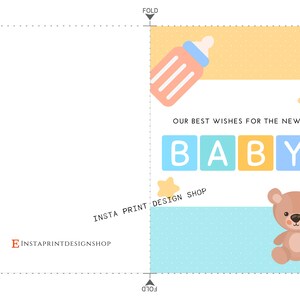 Printable Baby Congratulations Greeting Card Best Wishes - Etsy