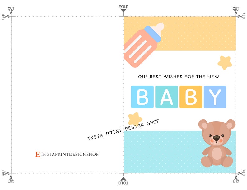 Printable Baby Congratulations Greeting Card Best Wishes - Etsy