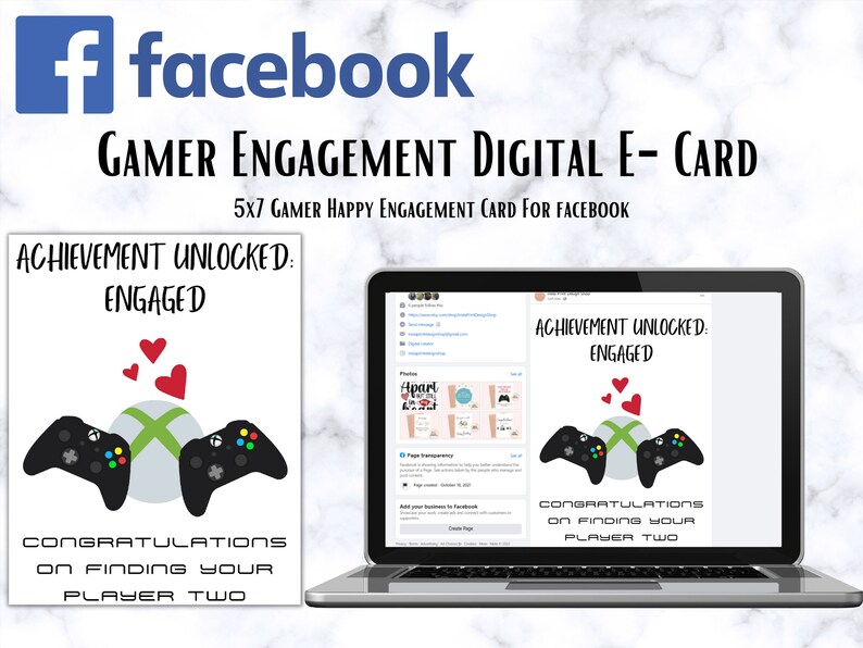 Gamer Engagement Card Xbox Achievement Unlocked: Player Two - Etsy