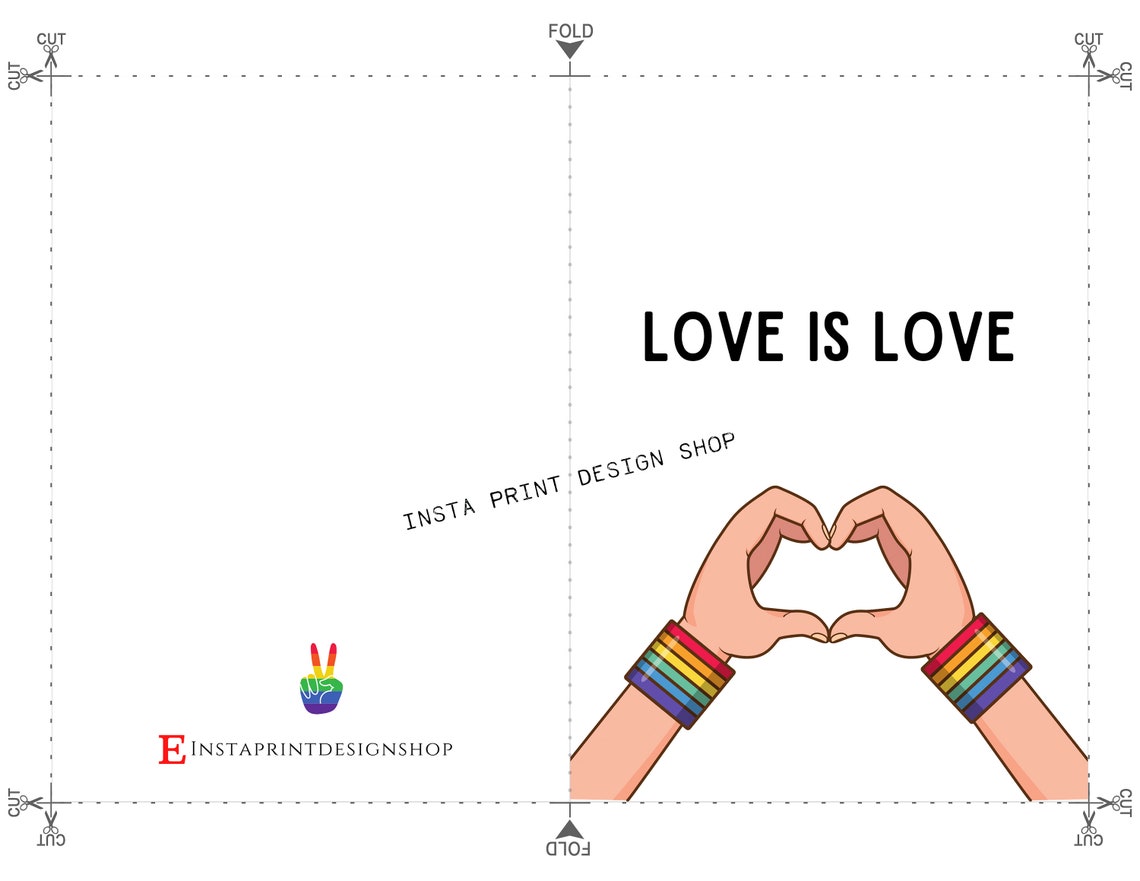 Printable LGBTQ Card, Love is Love Gay Greeting Card - Etsy