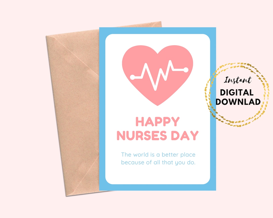 Printable Happy Nurses Day Greeting Card, National Nurses Week Blank ...