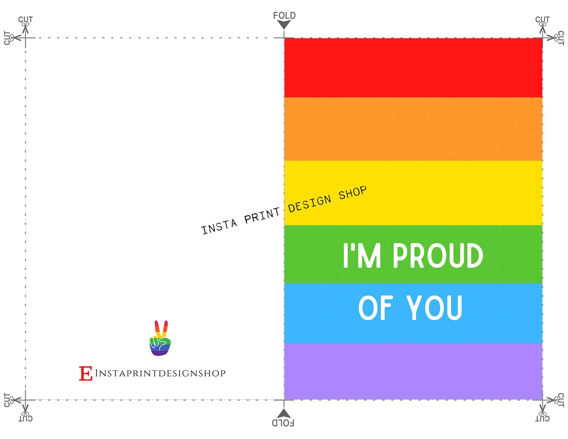 Printable LGBTQ Card, I'm Proud of You Rainbow Greeting Card - Etsy