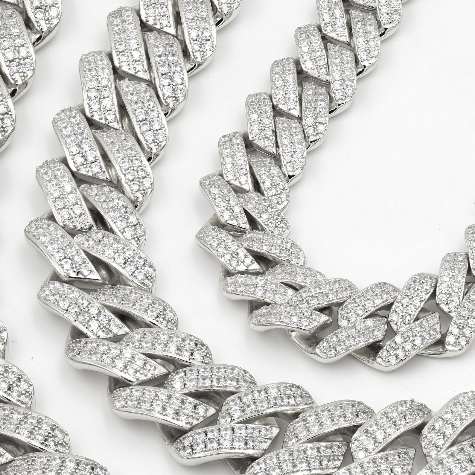12mm Moissanite Monaco Cuban Link Chain Necklace in 925 - Etsy