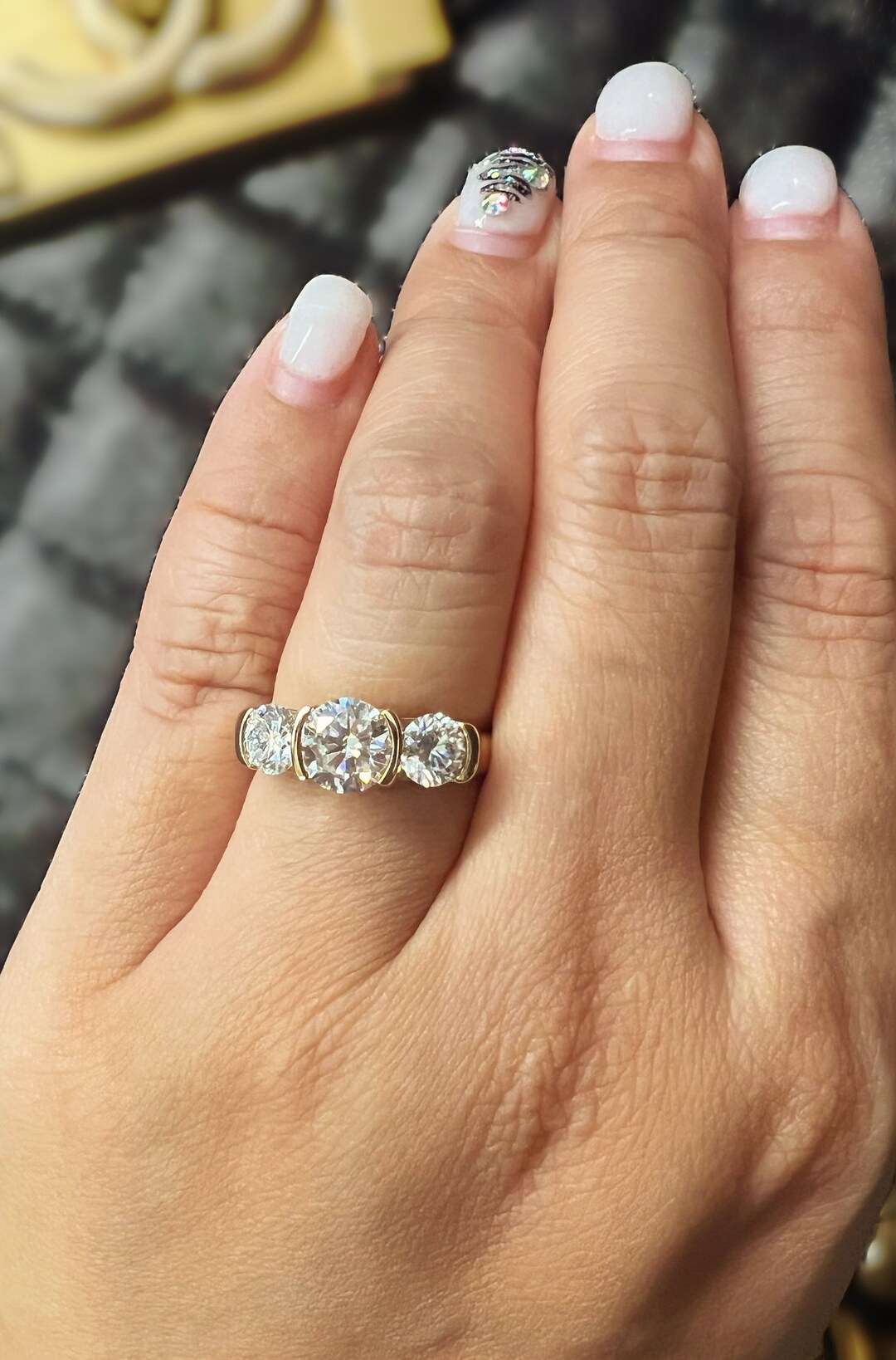 14k Solid Yellow Gold 2 Carat Certificated D Color Excellent Moissanite ...