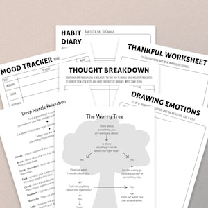 Anxiety Relief Self Care Planner Pdf Printable Self Care Journal Sheets ...