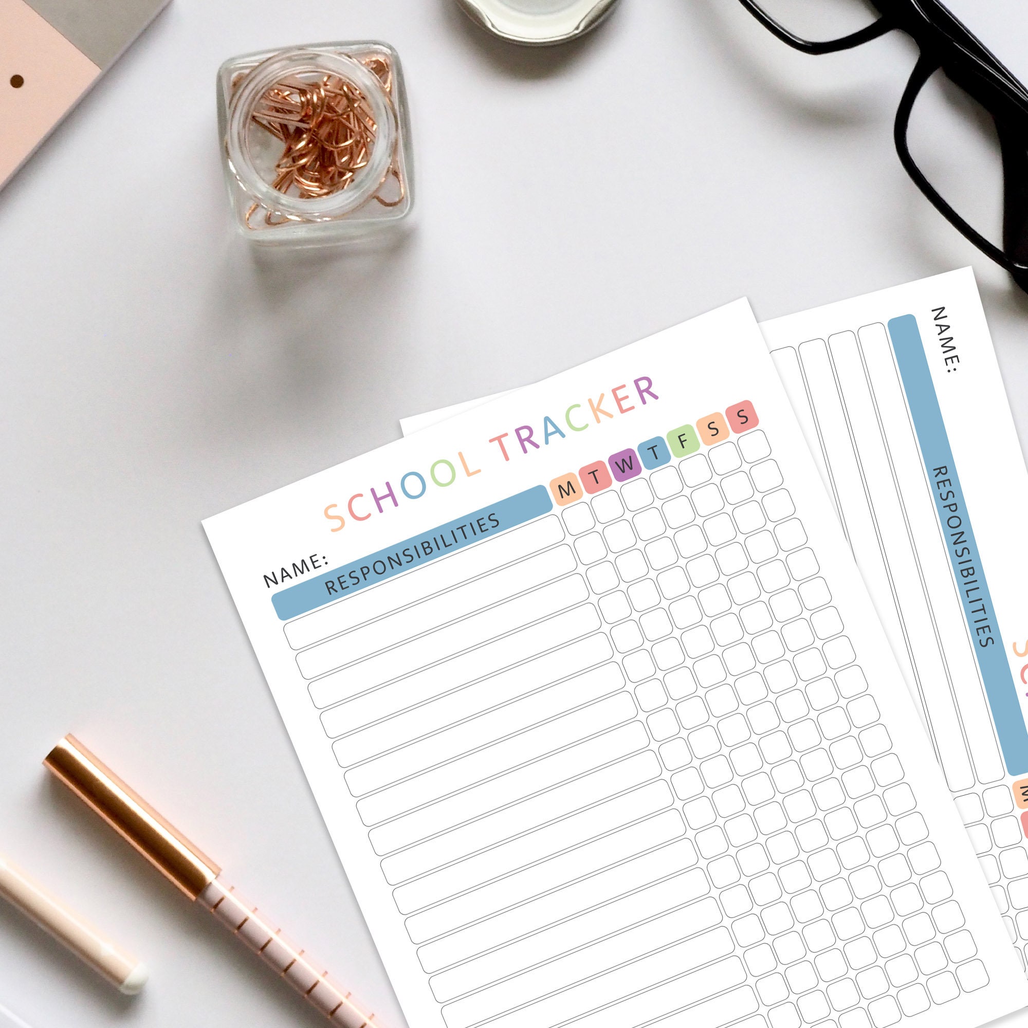 Chore Chart for Kids Printable School Tracker Weekly Chore Chart for ...