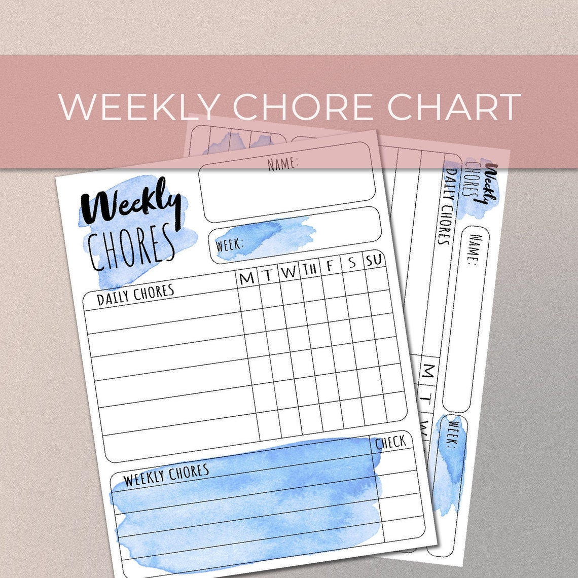 Chore Chart Weekly Editable Chore Chart for children young | Etsy