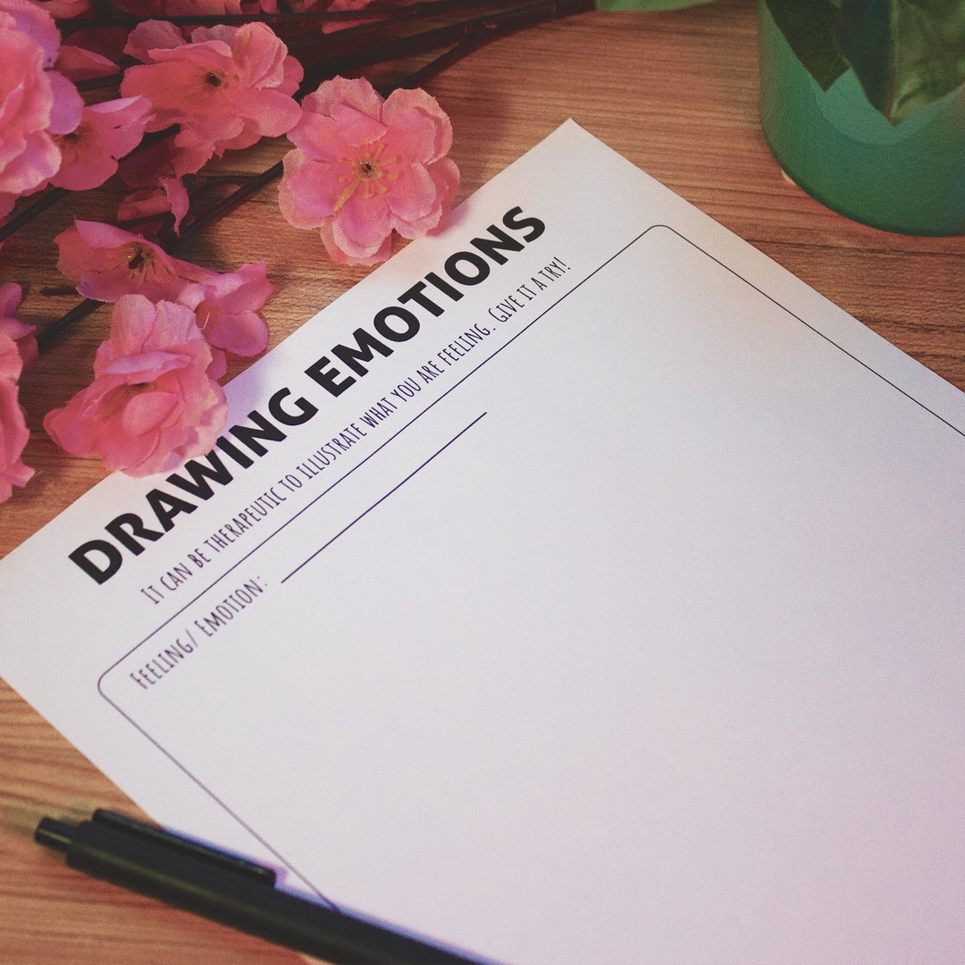 Drawing Emotions Printable PDF Worksheet Mental Health Journal Sheet ...