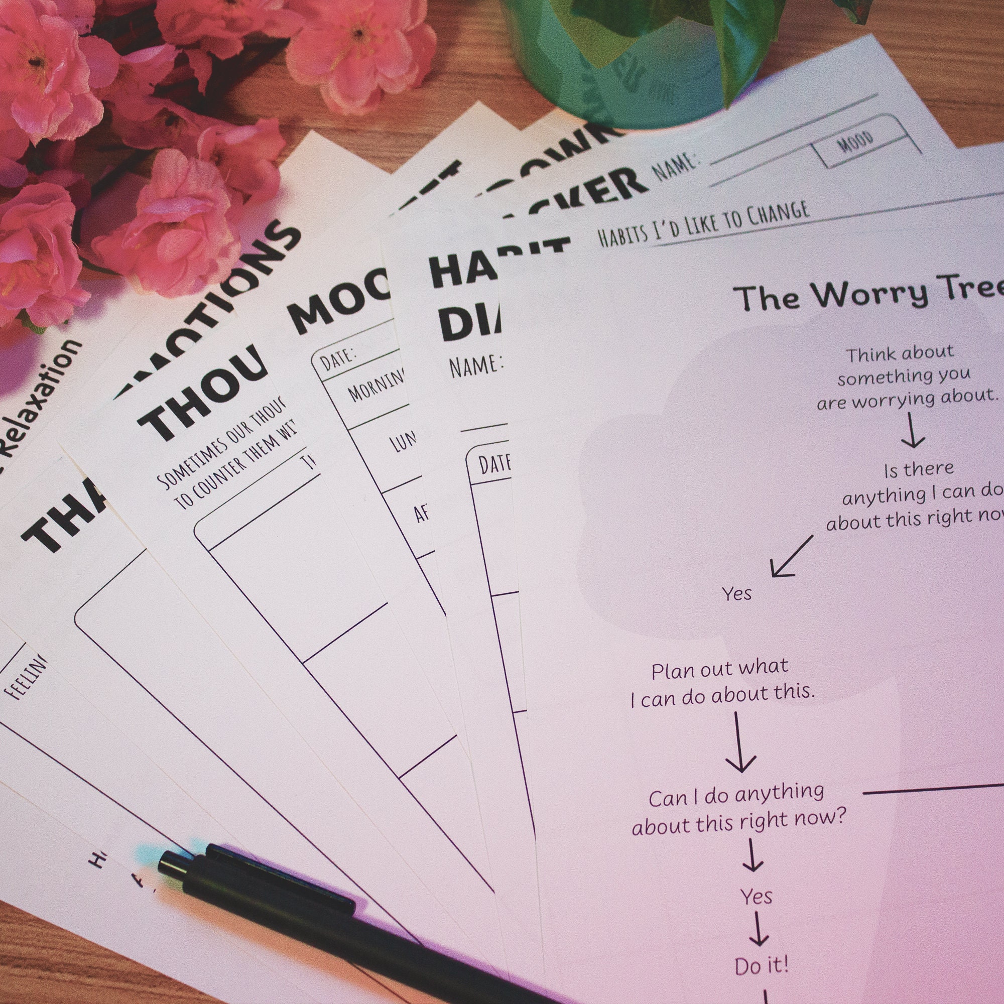 Anxiety Relief Self Care Planner Pdf Printable Self Care Journal Sheets ...