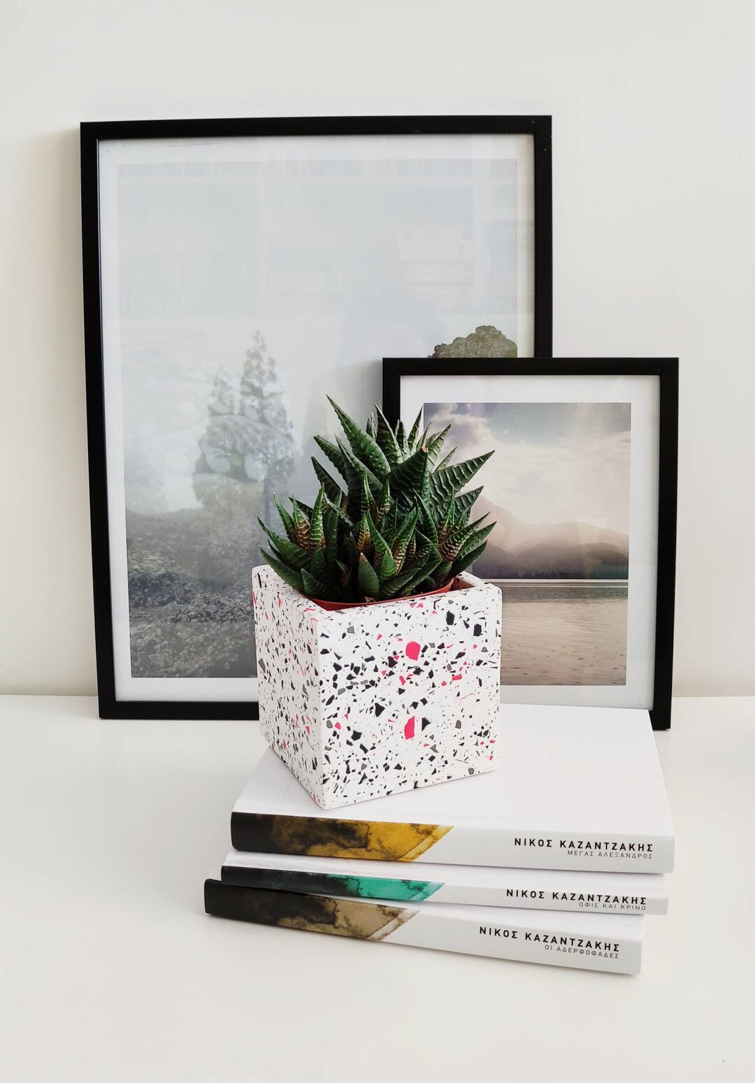 Handmade Terrazzo Jesmonite Plant Pot: Square Succulent Planter - Etsy