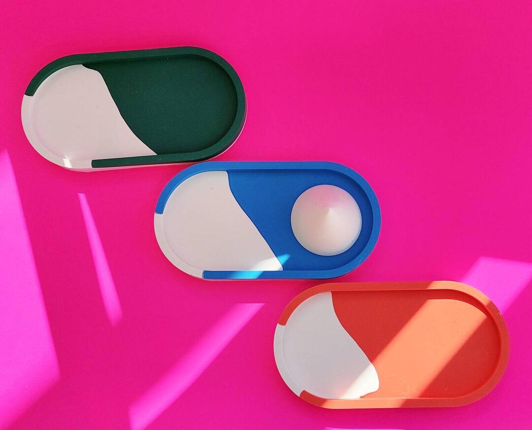 Jesmonite Trinket Tray With Ring Holder, Jewellery Dish, Key Display ...