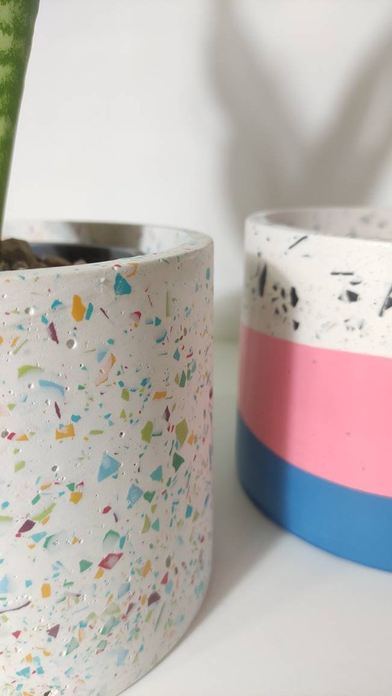 Terrazzo Large Indoor Plant Pot Terrazzo Plant Pot Home - Etsy