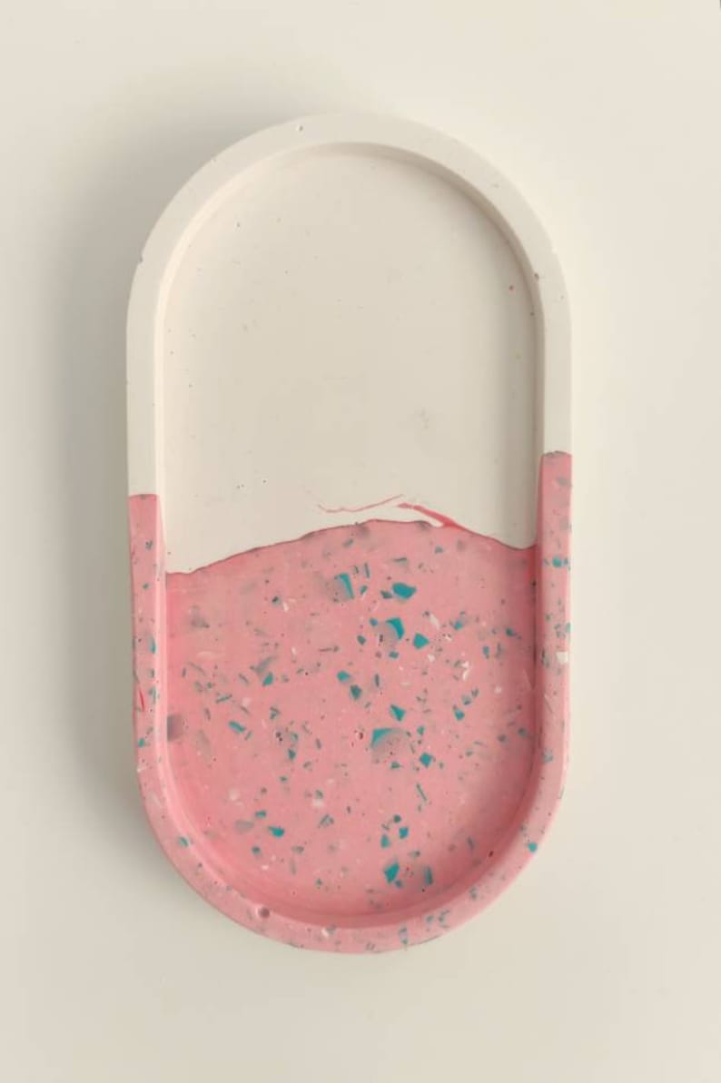 Jesmonite Marble Oval Tray Jewellery Dish Key Display Dish - Etsy