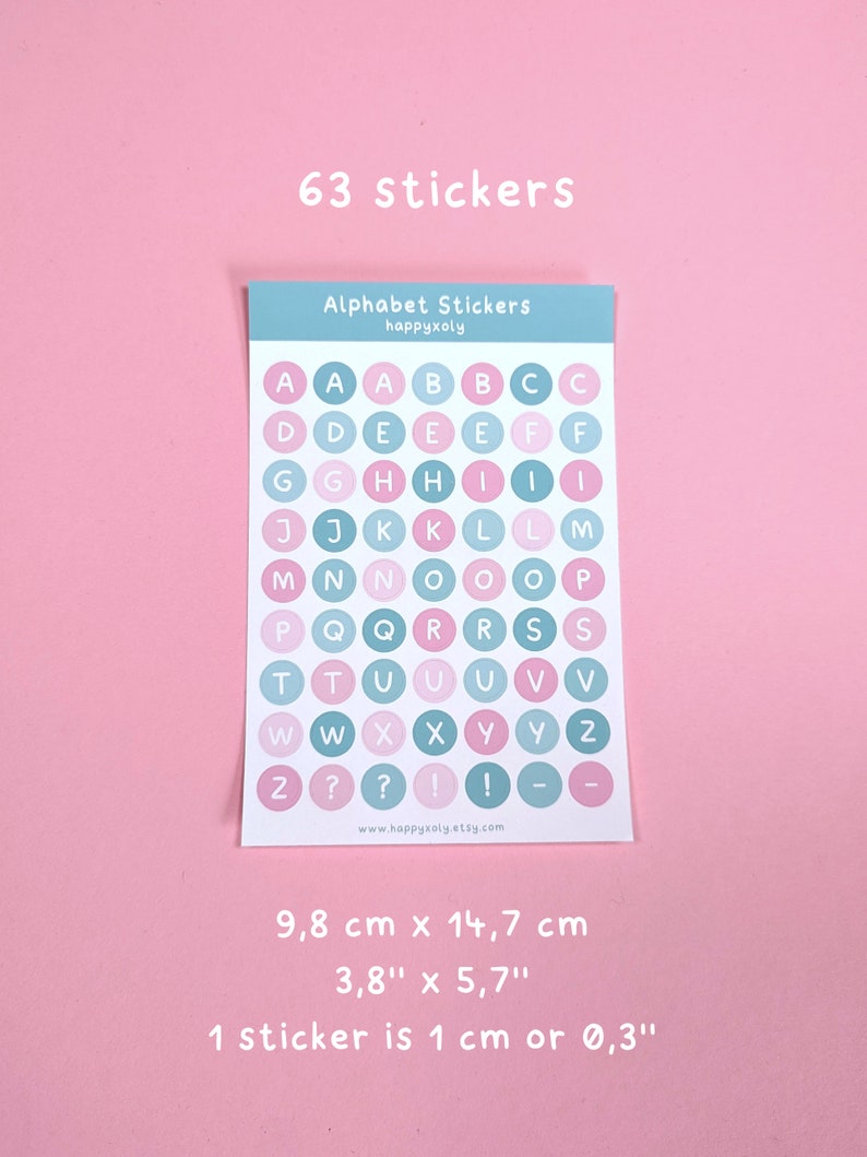Alphabet Stickersheet Alphabet Deco Sticker Letter Stickers - Etsy