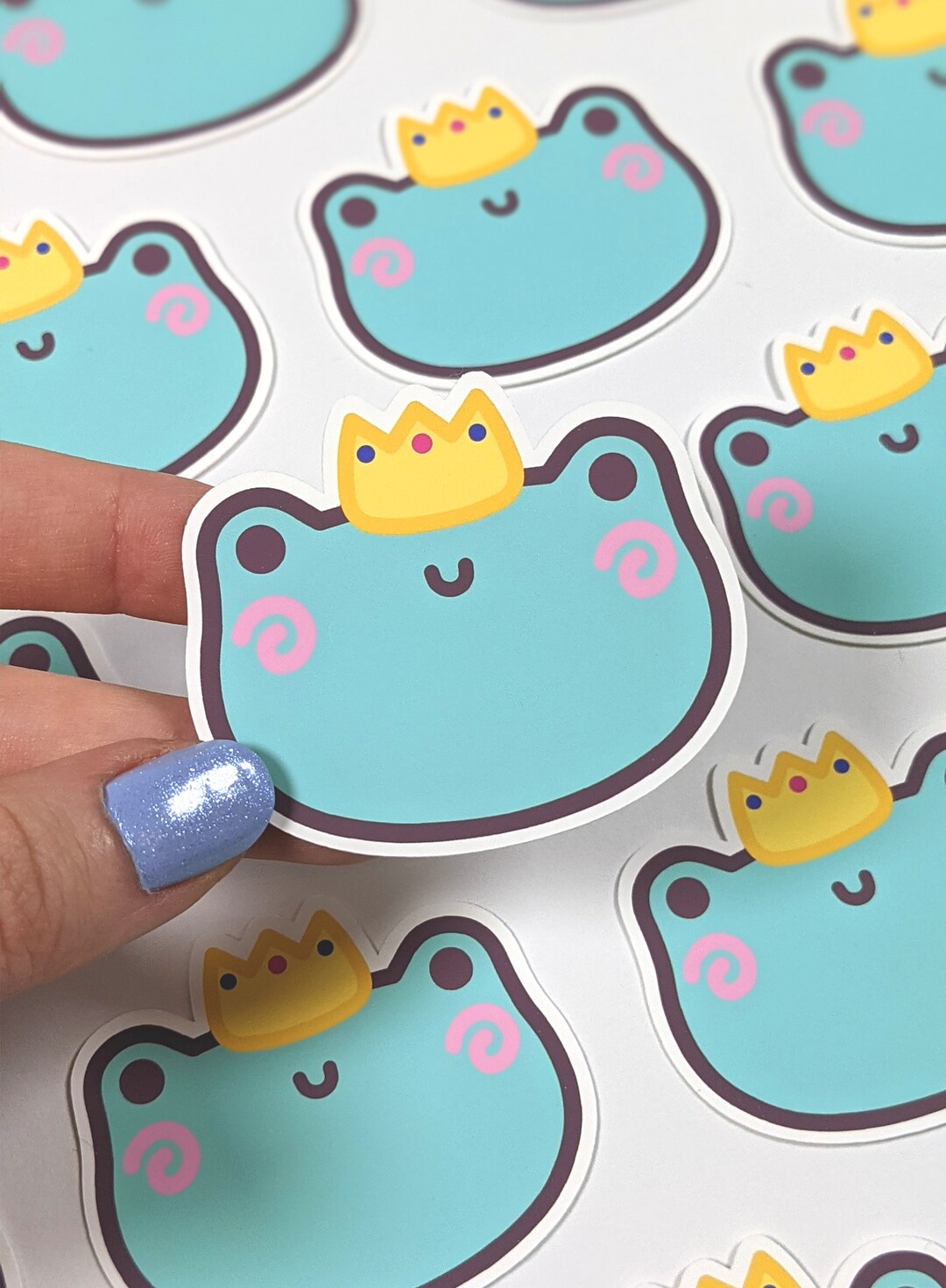 Cute Frog Sticker Kawaii Vinyl Sticker Frog Prince Bullet - Etsy