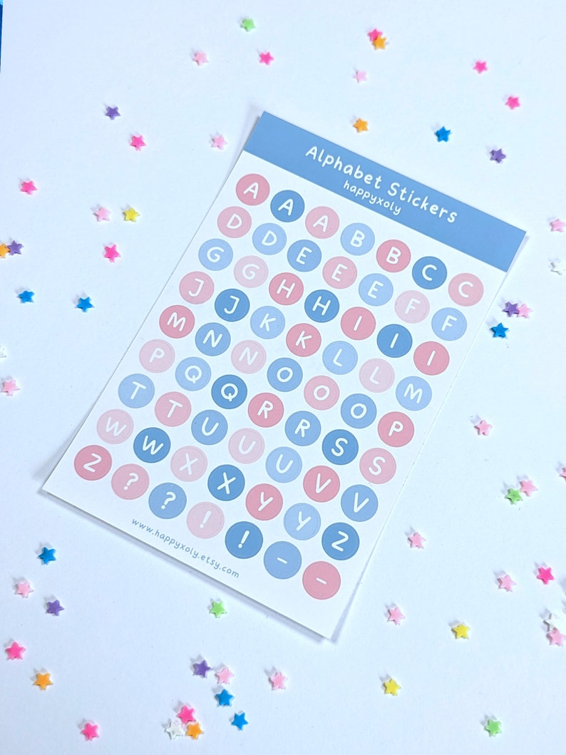 Alphabet Stickersheet Alphabet Deco Sticker Letter Stickers - Etsy