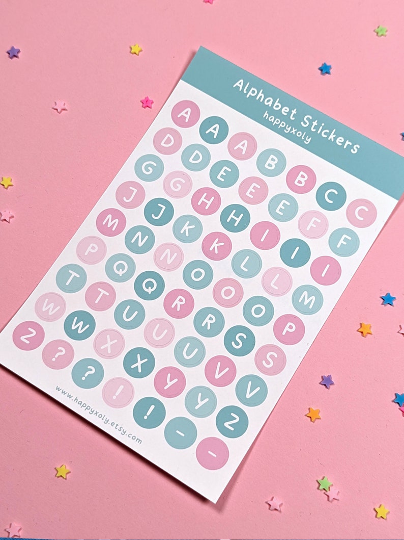 Alphabet Stickersheet Alphabet Deco Sticker Letter Stickers - Etsy
