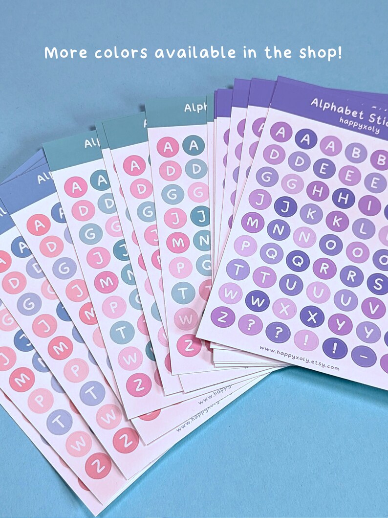 Alphabet Stickersheet Alphabet Deco Sticker Letter Stickers - Etsy