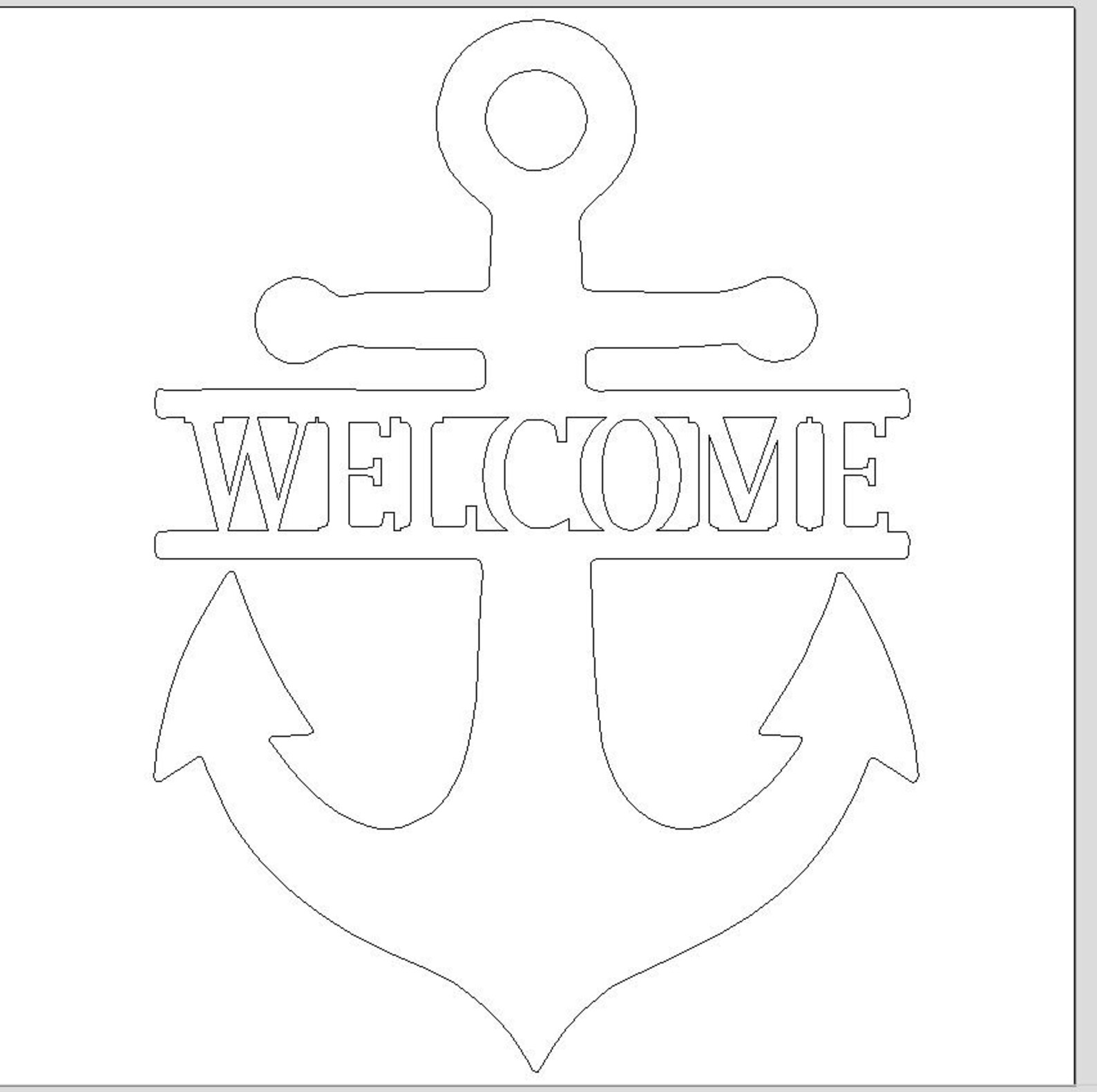 Nautical Anchor Welcome Sign Digital File for CNC Laser DIY Svg, Dxf ...
