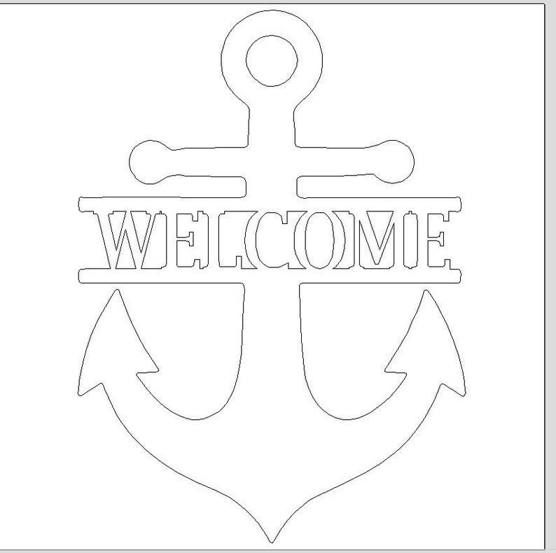 Nautical Anchor Welcome Sign Digital File for CNC Laser DIY Svg, Dxf ...