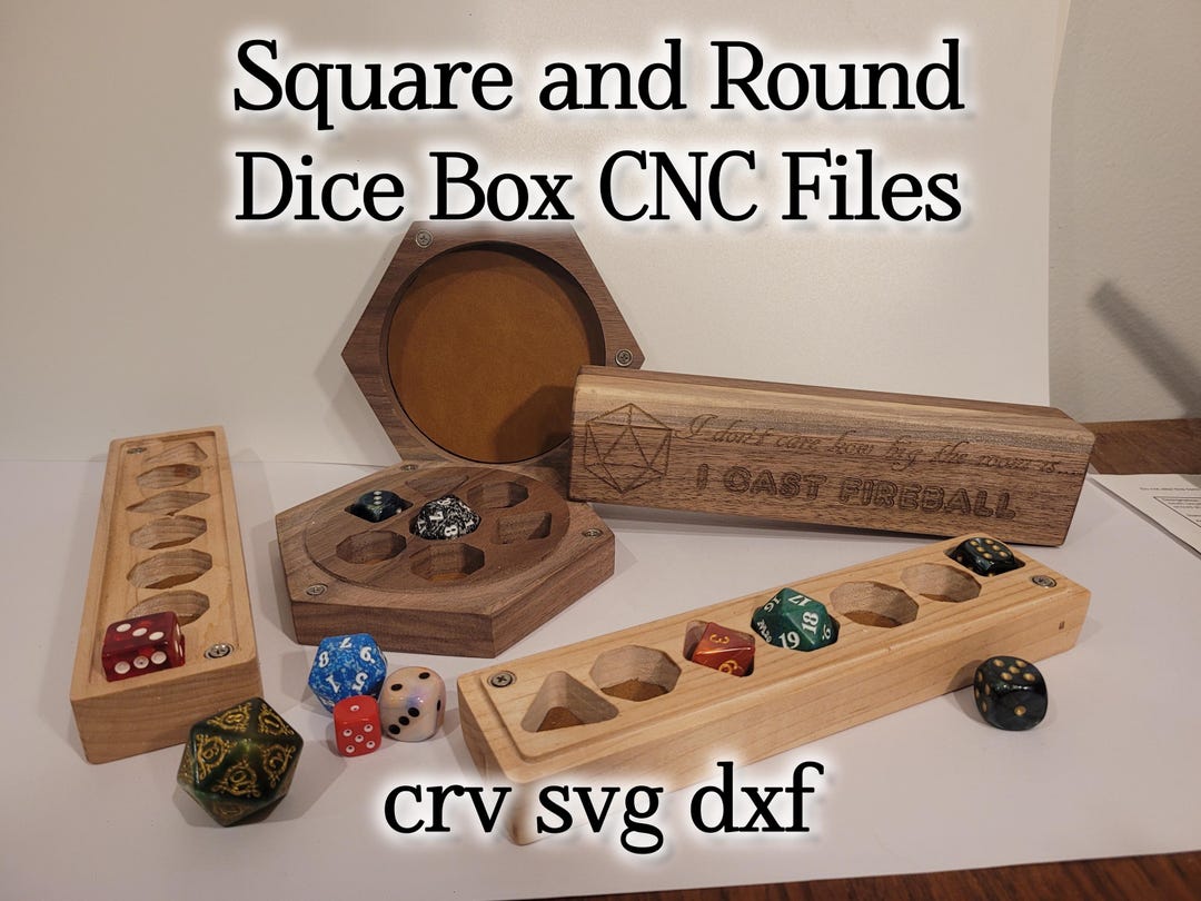 Dicebox Two Plans Circular and Rectangle for CNC Crv, Svg, Dxf, Pdf, Ai ...