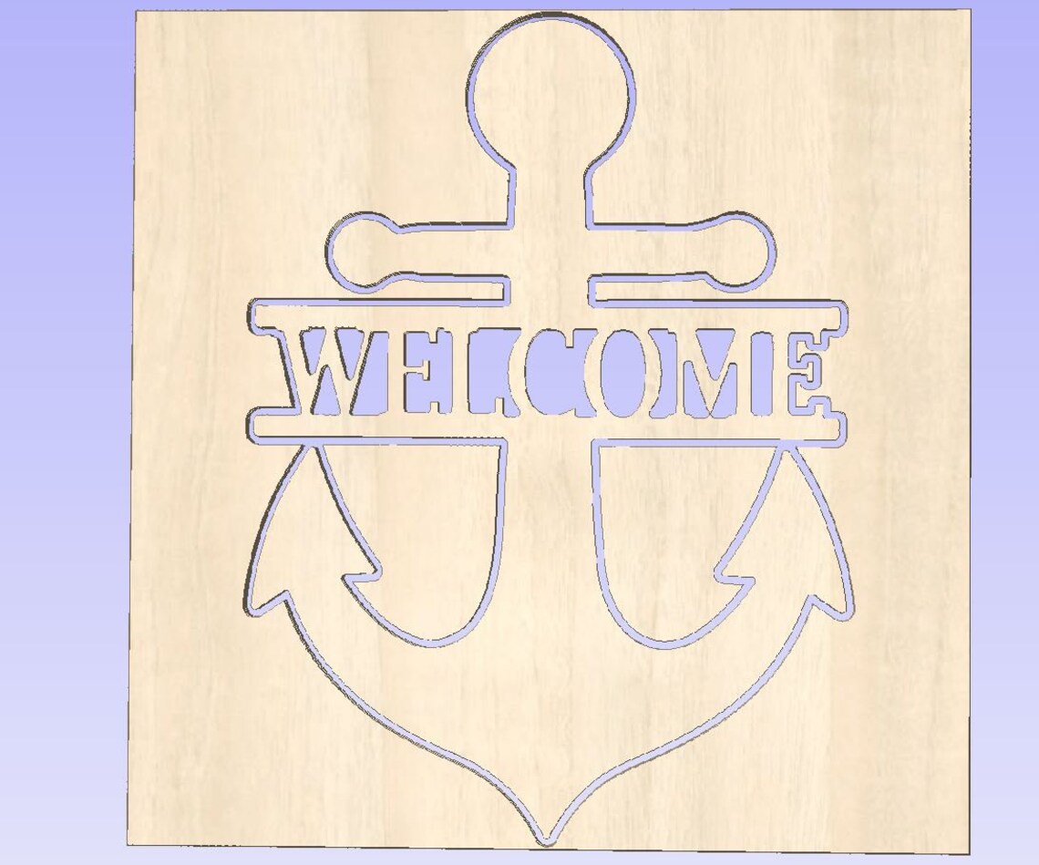 Nautical Anchor Welcome Sign Digital File for CNC Laser DIY Svg, Dxf ...