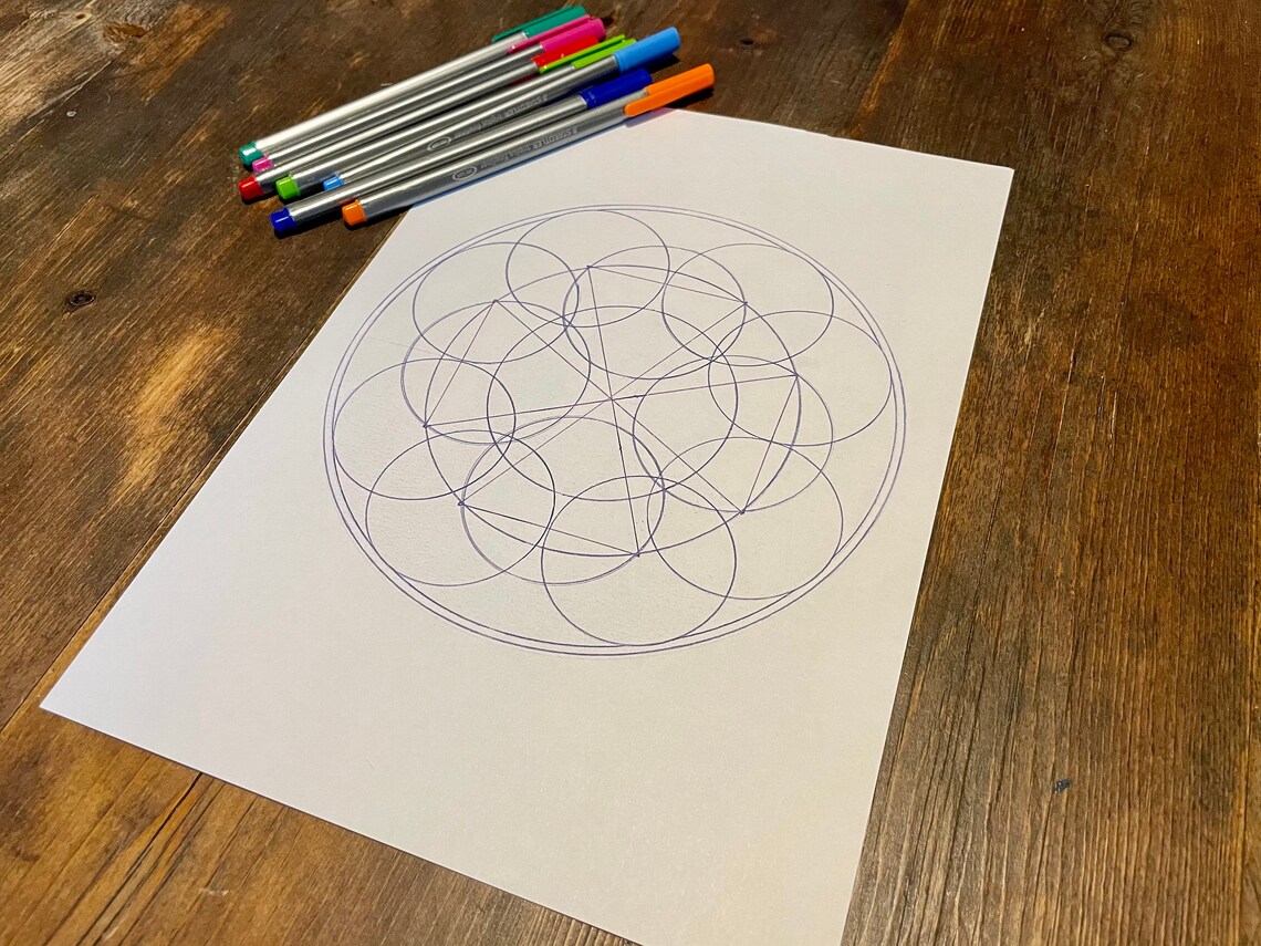 Mandala Sketch Guides - LOVE - 4 PDF Digital Downloads - Etsy