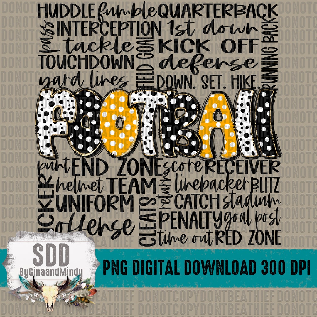 Football Doodle Word Art PNG Bundle School, Tackle, Ball, Sport, Field ...