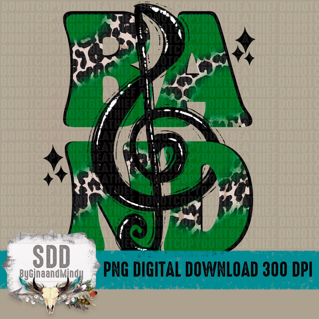 Band PNG Music Leopard Note Notes Marching Fall Green - Etsy