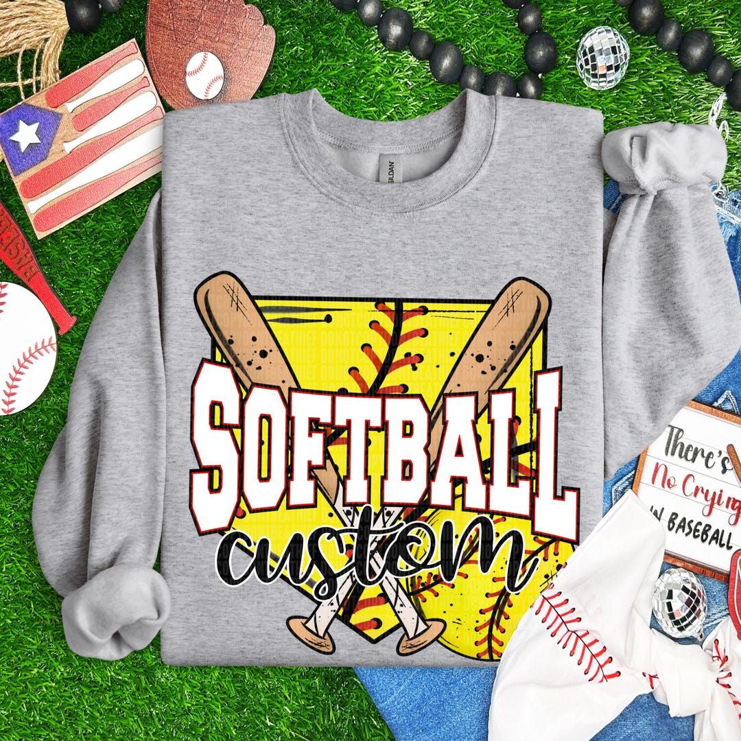Custom Softball PNG | School, Softball, Sport Design, Plate, Ball, Bats ...