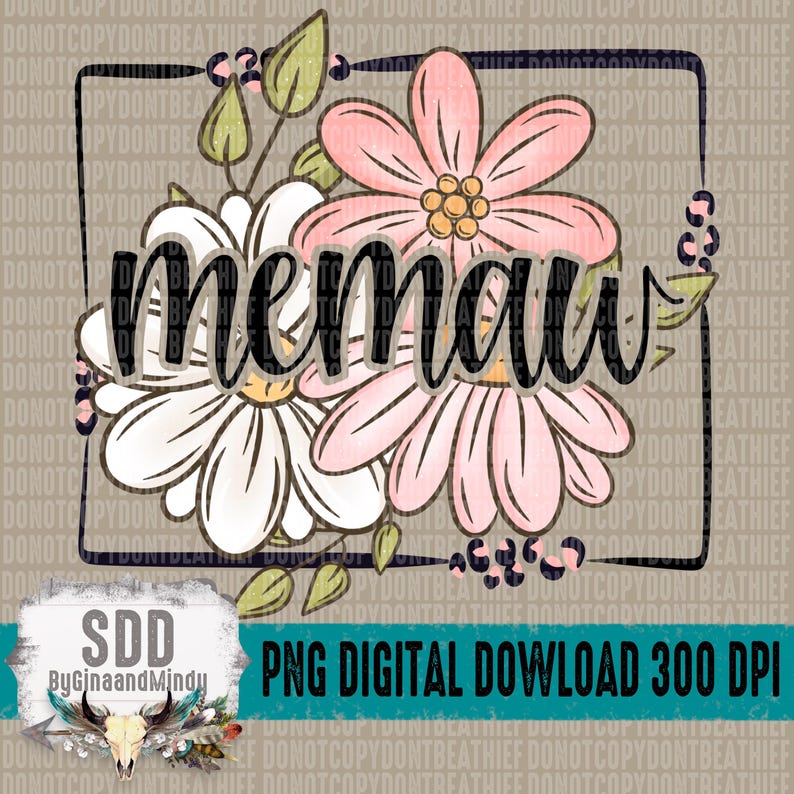 Memaw PNG | Floral, Boho, Trendy, Flowers, Flower, Spring, Summer ...