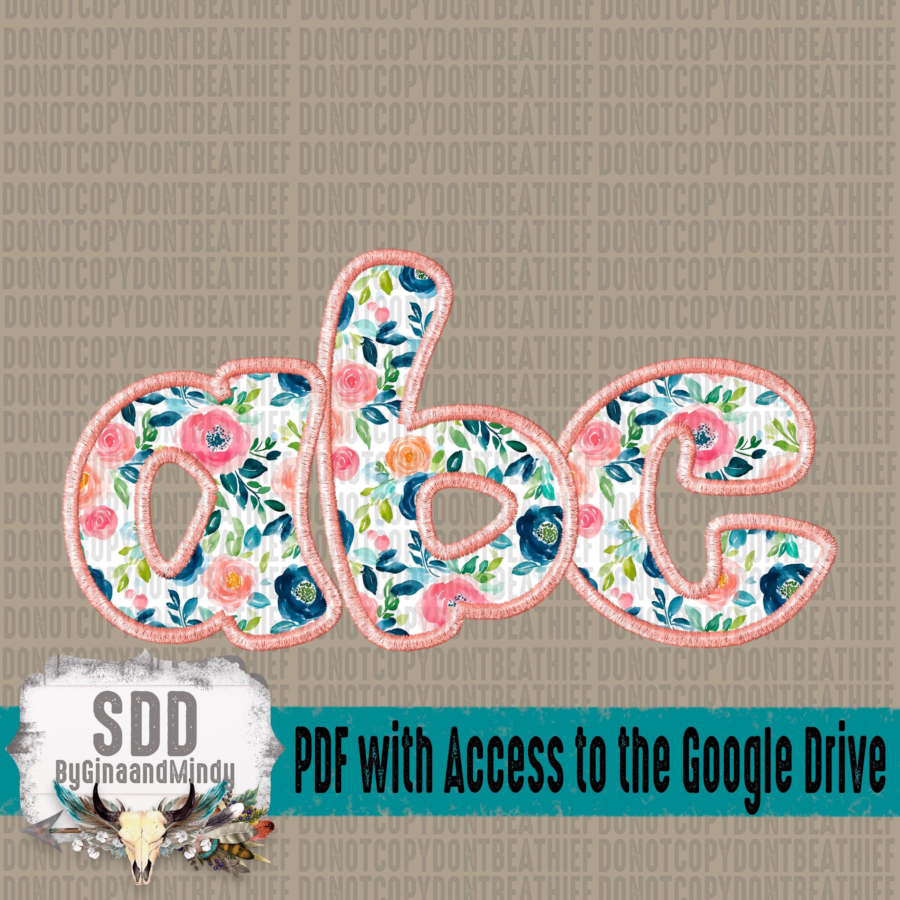 Alpha PNG Bundle Set | Faux Embroidery, Stitched, Floral, Florals ...