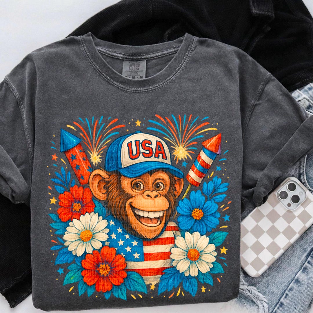 Fourth of July PNG | Monkey, American Flag, America, 4th, Fourth, July ...