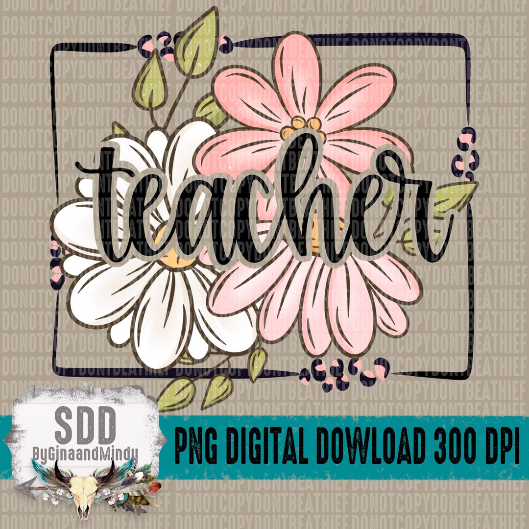 Teacher PNG | Floral, Boho, Trendy, Flowers, Flower, Spring, Summer ...