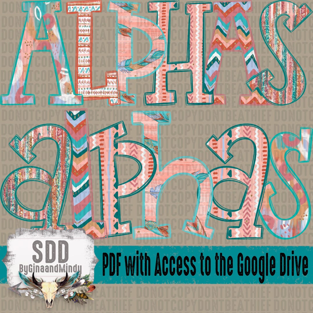 Boho Doodle Alpha PNG Bundle Set | Doodle Letters, Spring, Summer ...