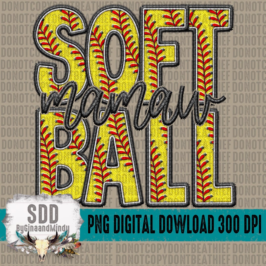 Softball Mamaw PNG | Faux Embroidery, Trendy, Title, Name, Ball, Sport ...