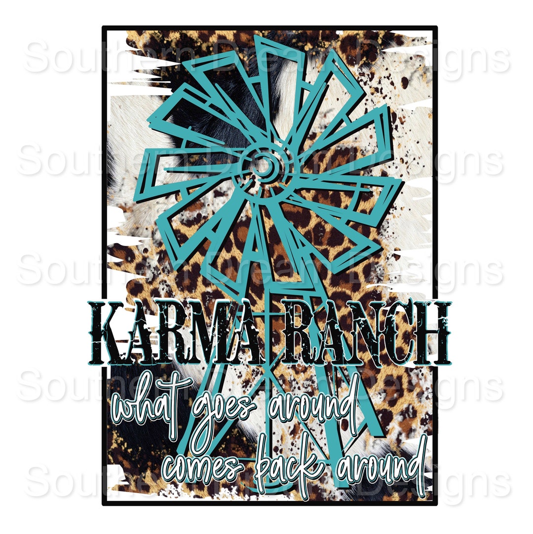 Karma Ranch PNG, Digital, Sublimation, Waterslide, Cowhide, Leopard ...