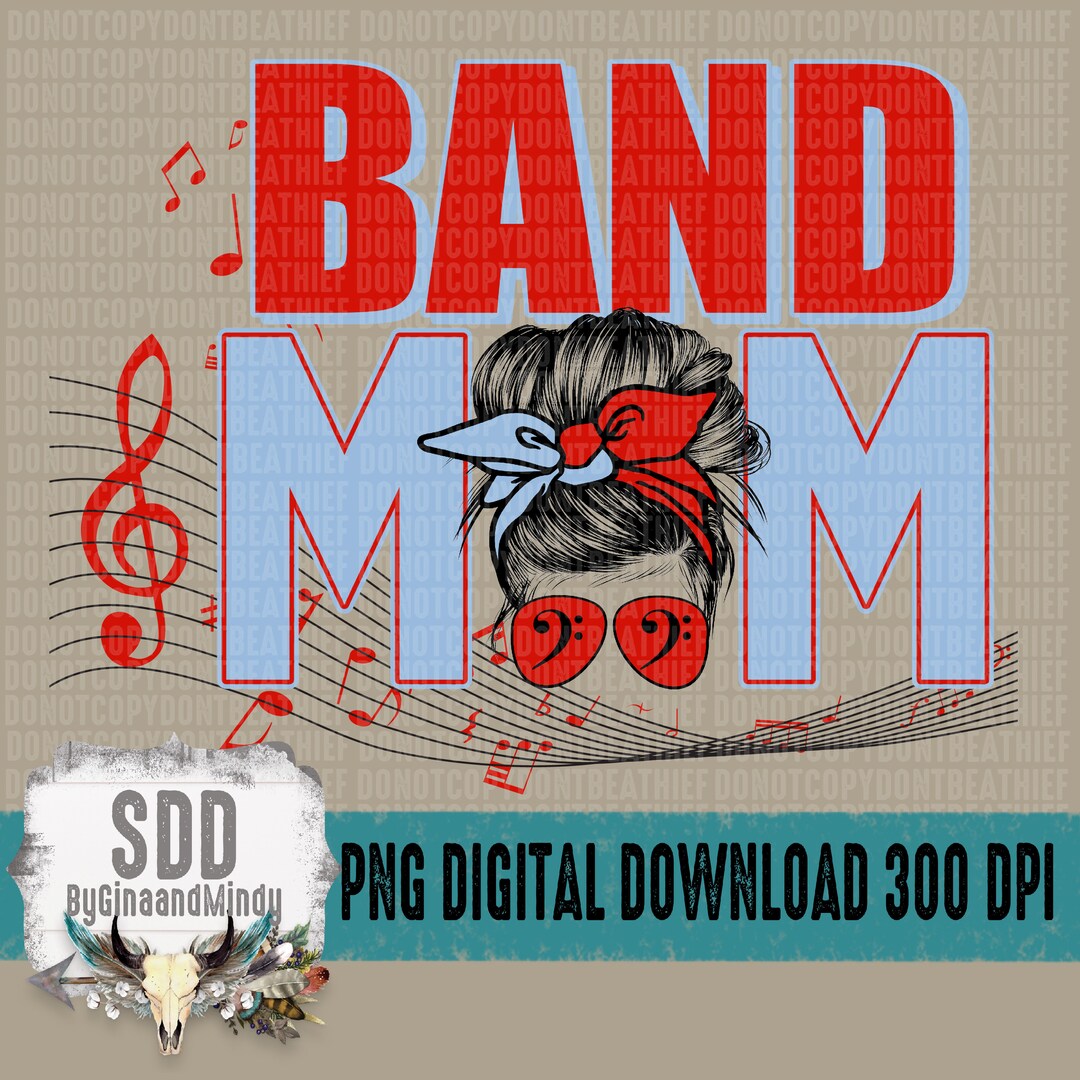 Band Mom PNG Print Band Music Instruments School Spirit - Etsy